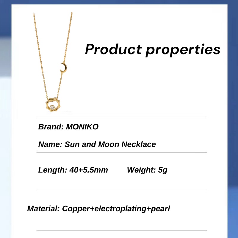 MONIKO Original Design 18k Gold Plated Moon and Star Pendant Universe ...