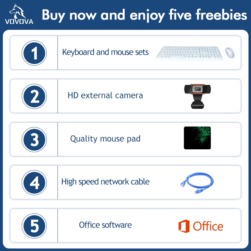 VOVOVA All In One PC Desktop Computer Set Core i5/i7 16G RAM 512G SSD ...