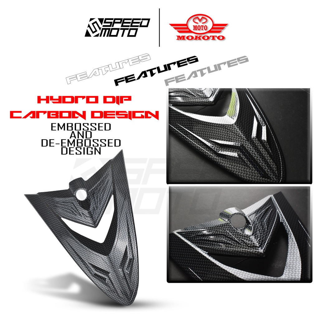 YAMAHA SNIPER 155 FRONT PANEL GARNISH COVER HYDRO DIP CARBON MOTO-3769 ...