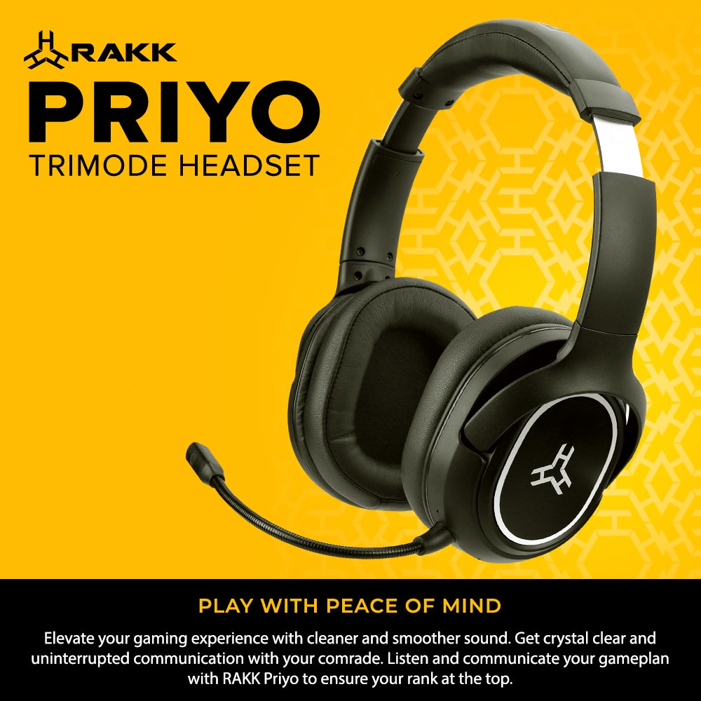 RAKK PRIYO Trimode 1000 mAh Folding Design Gaming Headset Black ...