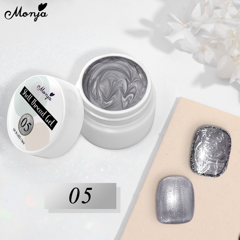 Monja 5ml Thread Shell Nail Gel Polish Pearl Semi-Permanent Uv Base Top ...