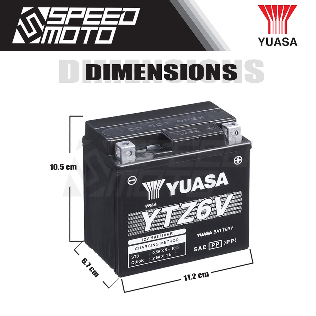 ORIGINAL YUASA YTZ6V HIGH PERFORMANCE FACTORY ACTIVATED NON-SPILLABLE ...