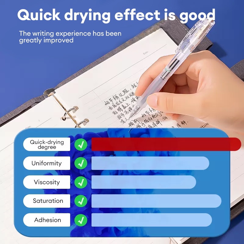 Deli EG130 Ballpen 0.35mm Press Gel Pen Quick-Drying Black Writing Pen ...