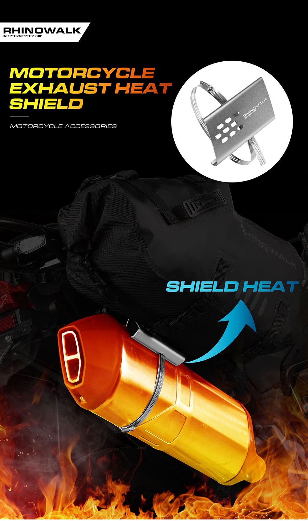 Rhinowalk Motorcycle Exhaust Heat Insulation Board | Shopee Philippines