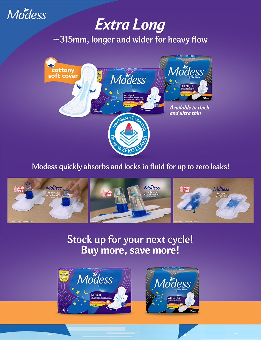 Modess All Night Ultra Thin Extra Long with Wings Sanitary Napkin 10s ...