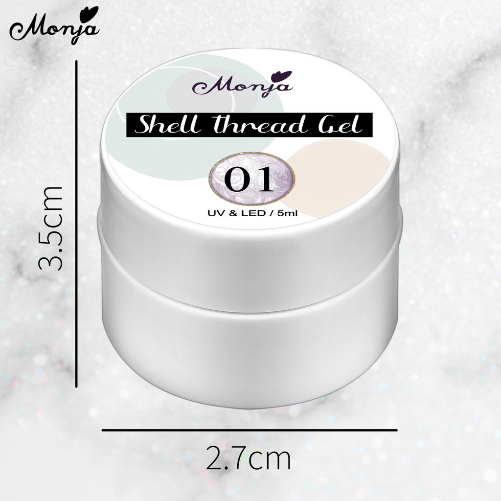 Monja 5ml Thread Shell Nail Gel Polish Pearl Semi-Permanent Uv Base Top ...