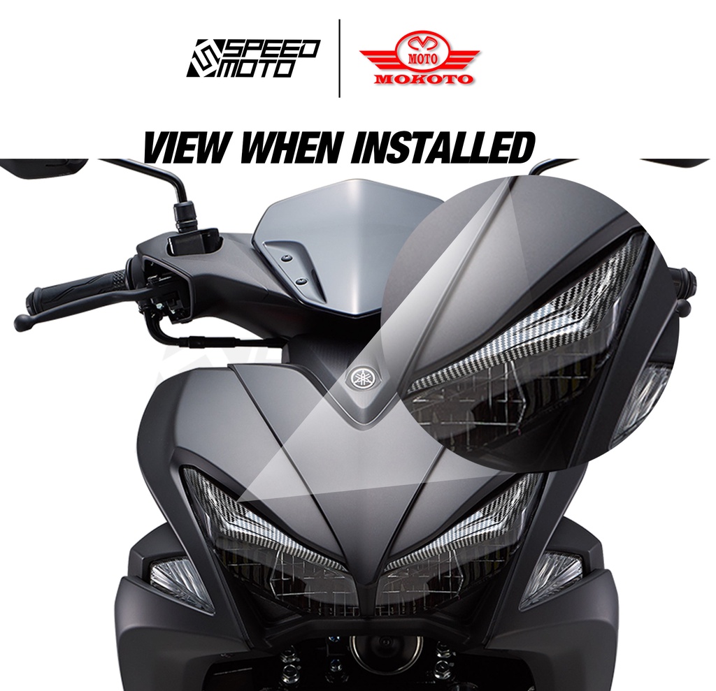 AEROX V1 HEADLIGHT KILAY Z-5430 / TRIM GARNISH CARBON COVER FOR YAMAHA ...