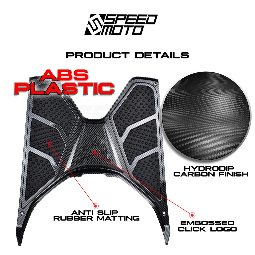 MOKOTO HONDA CLICK V2 / V3 FOOTBOARD MATTING CARBON / FORGED CARBON ABS ...