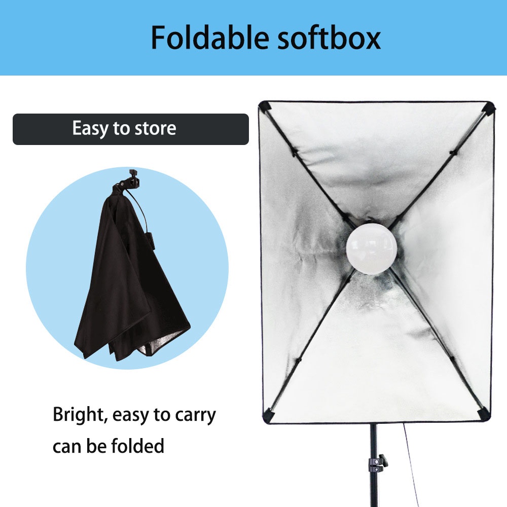 Softbox 50x70cm stduio continuous lightting with 3 Colors Temperature ...