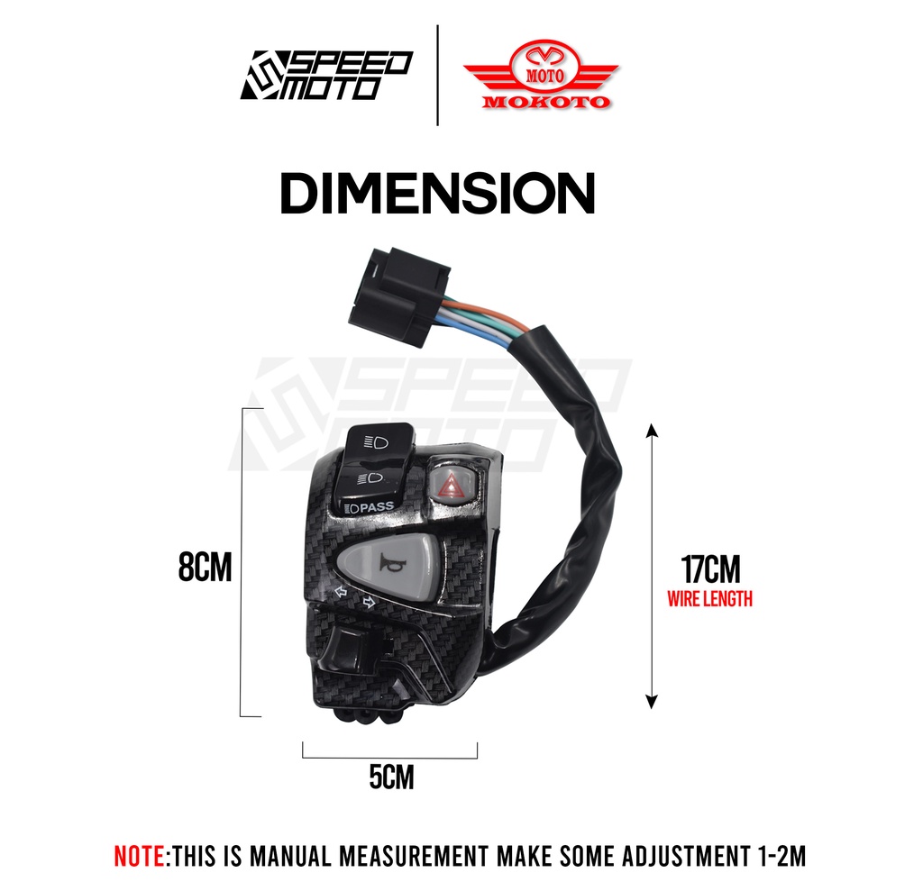 HONDA CLICK 125i/150i HANDLE SWITCH WITH PASSING LIGHT LEFT SIDE FOR ...