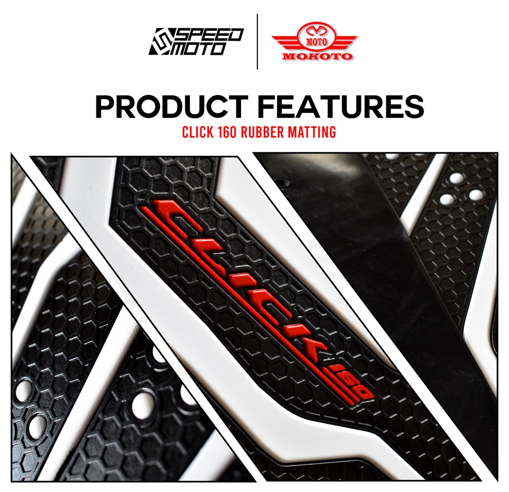 HONDA CLICK 160 FOOTBOARD RUBBER MATTING WITH BOLTS FOR CLICK 160 ...