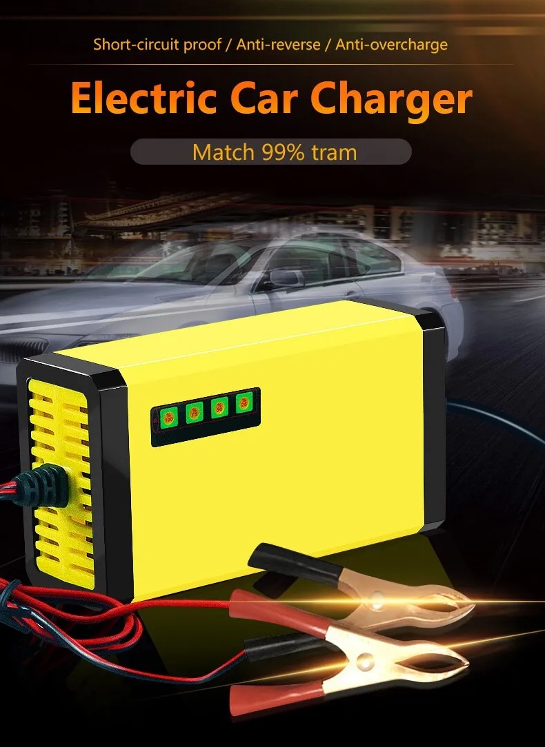 Delix Motorcycle Car Battery Charger Portable Lead Acid Battery Repair ...