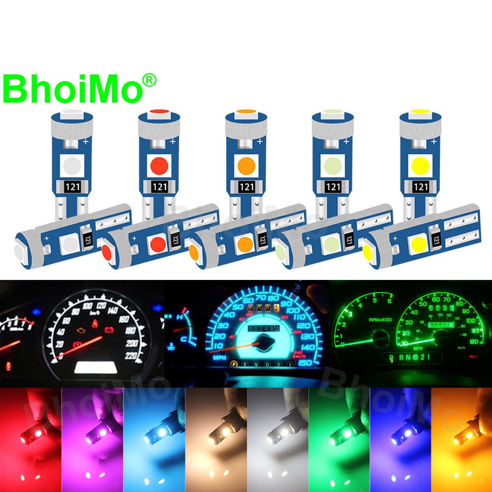 BhoiMo 5PCS T5 led W3W 3SMD LED dashboard led light 17 73 74 2721 Car Interior Light Auto Side ...