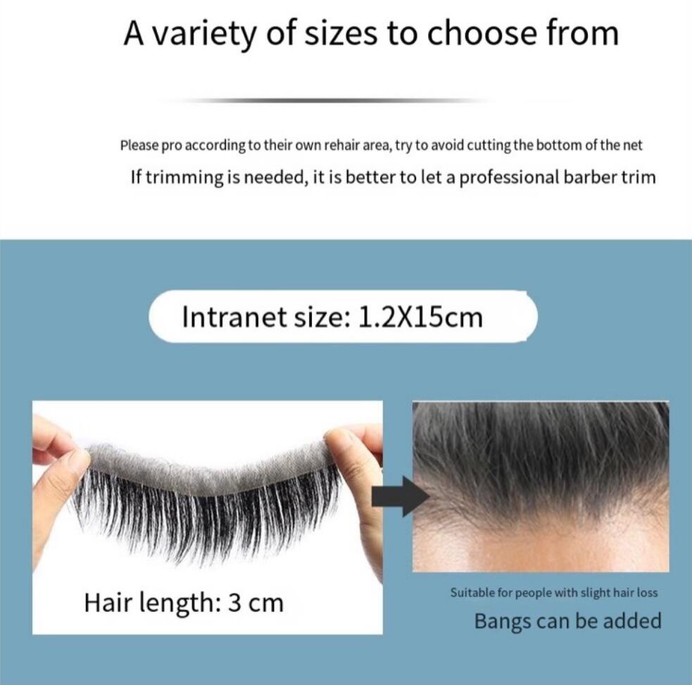 Hairline Wig Sticker Men s Forehead Wig Thin Liu Hai Invisible Real ...