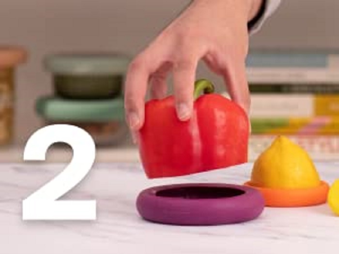 Food Huggers 4pc Reusable Silicone Food Savers | BPA Free & Dishwasher ...