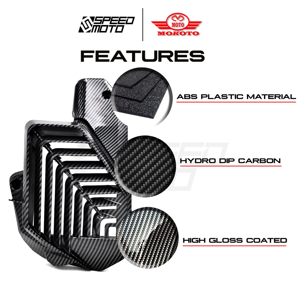 HONDA CLICK 160 RADIATOR COVER CARBON C-2312 FOR CLICK 160 SPEEDMOTO ...