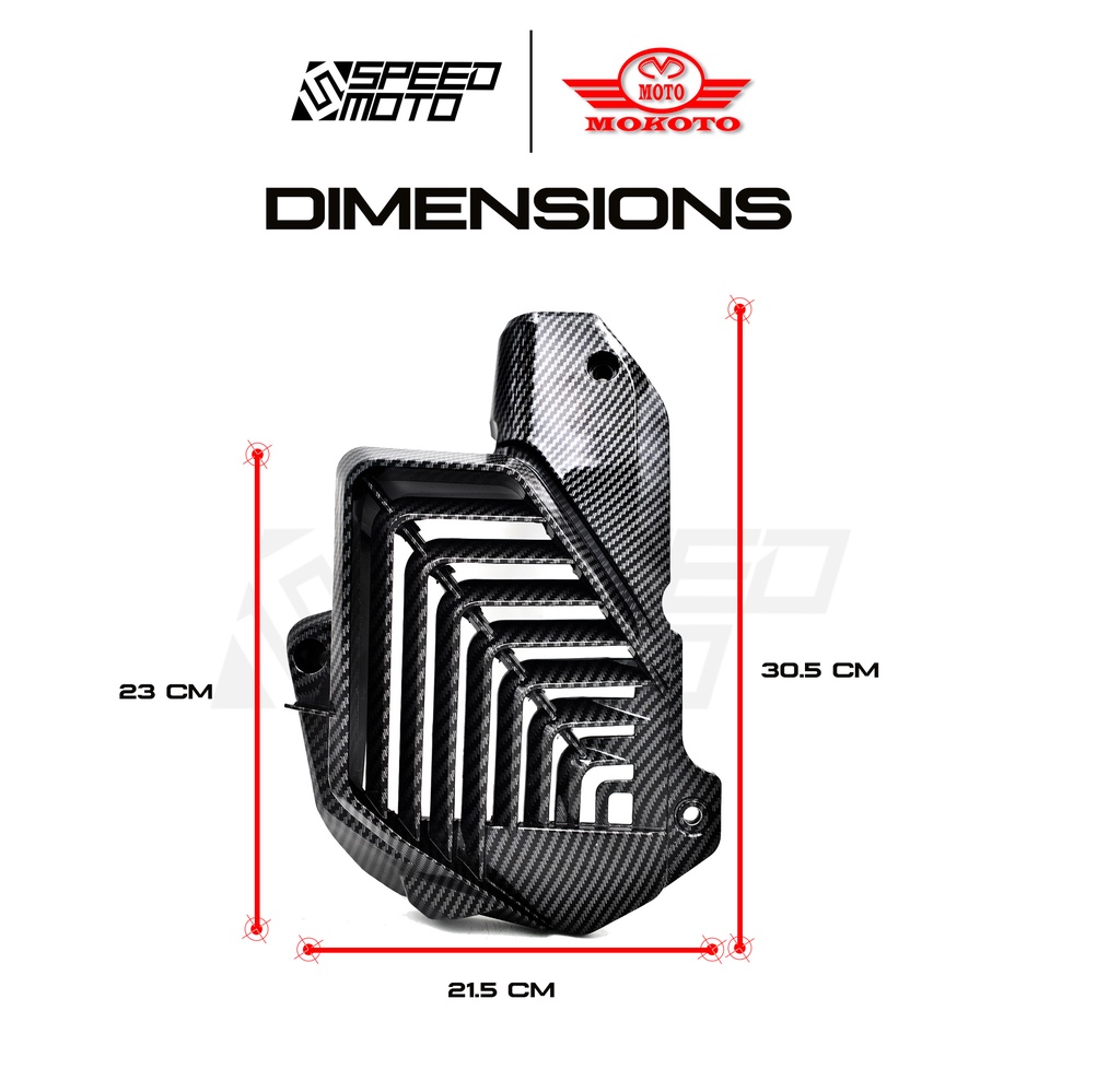 HONDA CLICK 160 RADIATOR COVER CARBON C-2312 FOR CLICK 160 SPEEDMOTO ...