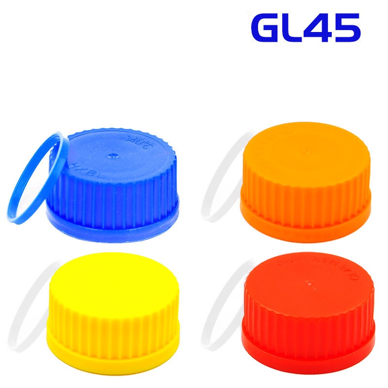 GL45 Color Reagent Bottle Cap 140℃ Blue Green Orange Yellow Cap High ...