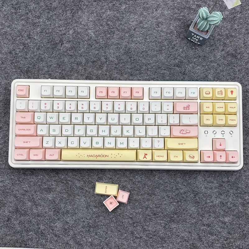 Game machine keyboard key capffice typing lovely PBT key cap animation ...