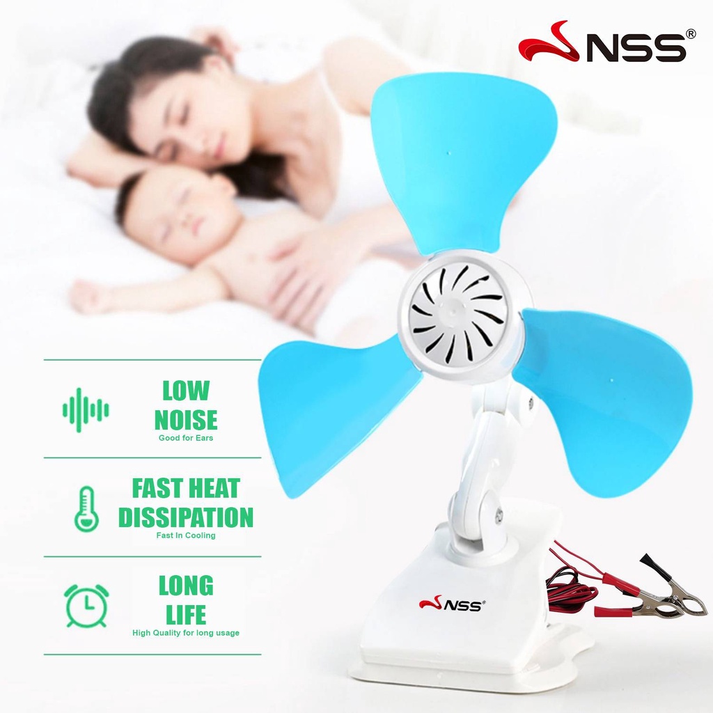 NSS Electric Fan Portable Clip Fan 3 blends Rechargeable Fan Desk Fan ...