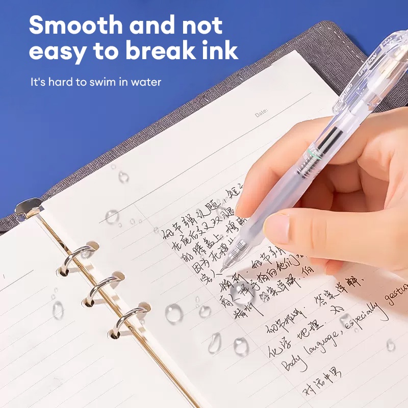Deli EG130 Ballpen 0.35mm Press Gel Pen Quick-Drying Black Writing Pen ...