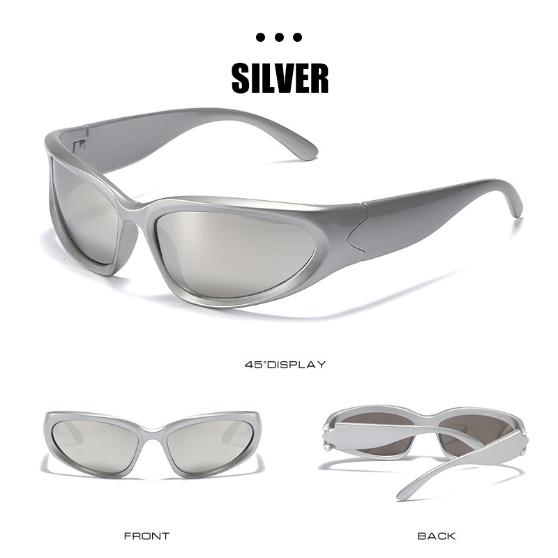 YO Vintage Unique Design Eye Protection Sunglasses For Men Women Silver ...