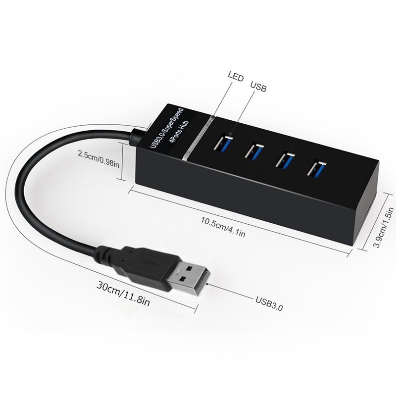 4 Ports 3.0 USB HUB Splitter High Speed Multi Splitter USB Adapter Expander Cable For Desktop PC ...