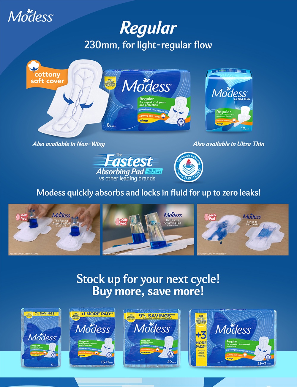 Modess Regular Cottony Soft Non-Wing Sanitary Napkin 8s | Shopee ...