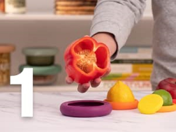 Food Huggers 4pc Reusable Silicone Food Savers | BPA Free & Dishwasher ...