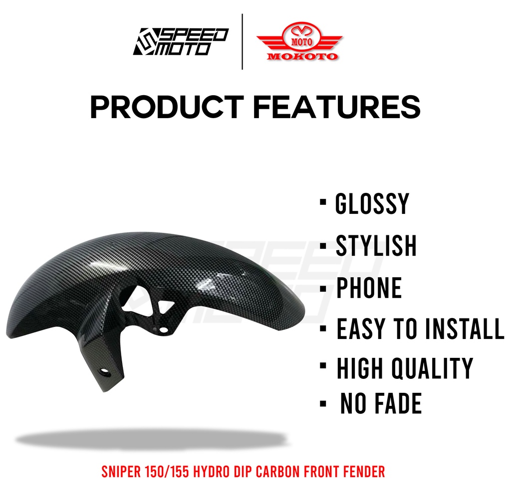MOKOTO YAMAHA SNIPER 150 / SNIPER 155 FRONT FENDER CARBON FOR YAMAHA ...