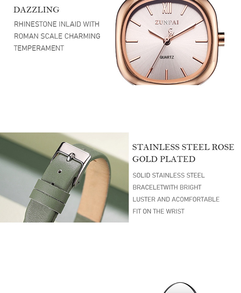ZUNPAI Watch for Woman Original Waterproof Leather Fashion Girls Quartz ...