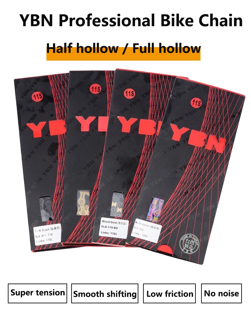 YBN Bike Chains 10 11 12 Speed Lightweight Hollow Chains | Shopee ...