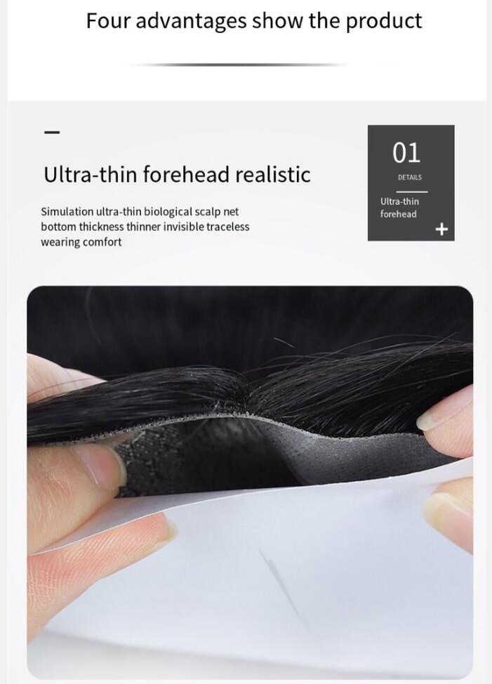 Hairline Wig Sticker Men s Forehead Wig Thin Liu Hai Invisible Real ...