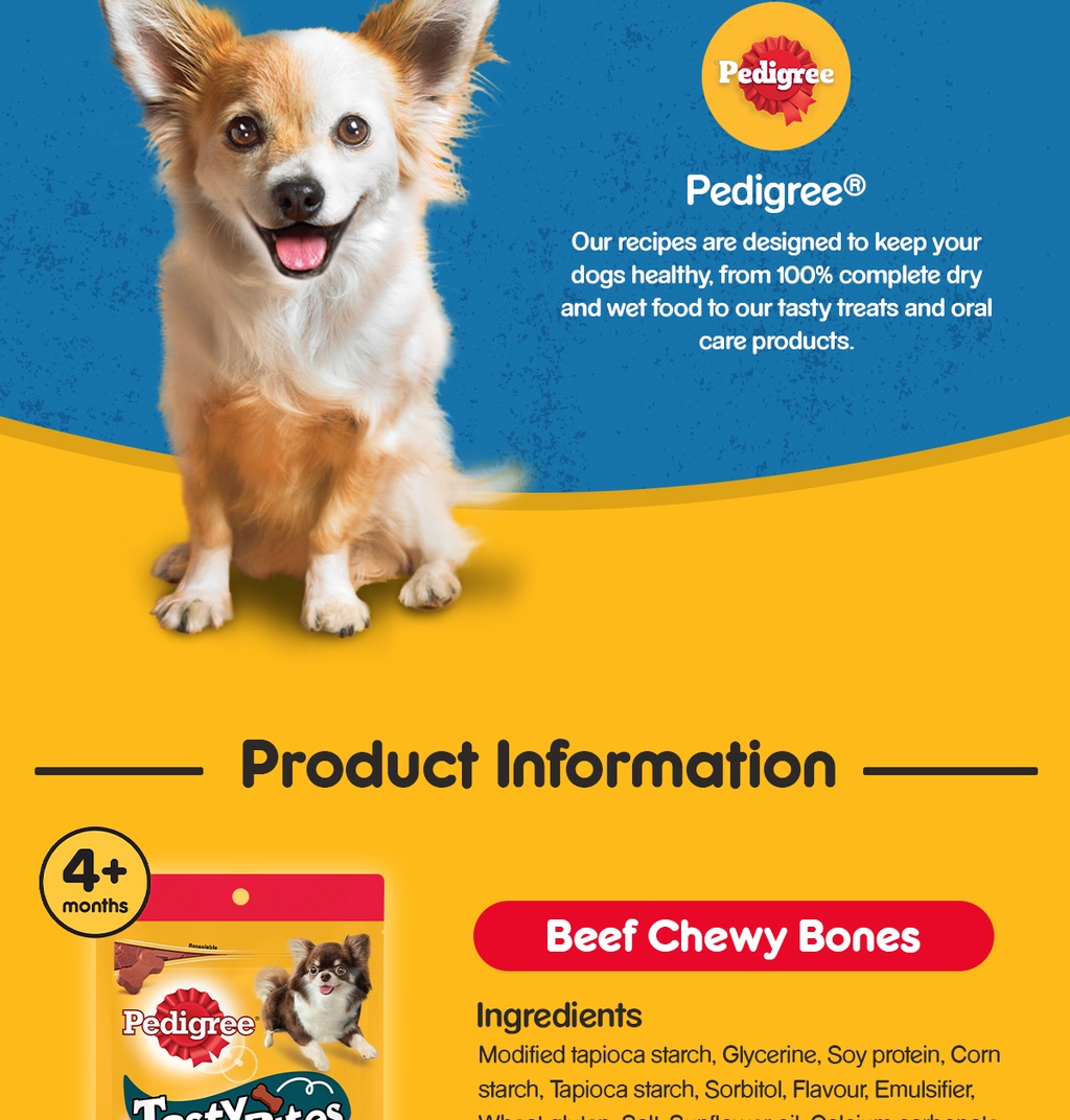 PEDIGREE Tasty Bites Chewy Cubes Treats for Dogs 50g (6-Pack) | Shopee ...