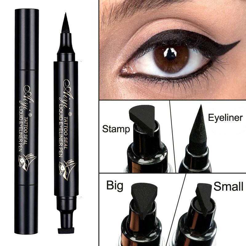Double Head Waterproof Eyeliner Pen Cat Eye Winged Eyeliner Seal Stamp ...