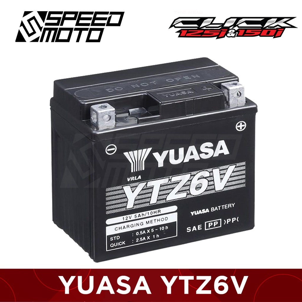 ORIGINAL YUASA YTZ6V HIGH PERFORMANCE FACTORY ACTIVATED NON-SPILLABLE BATTERY FOR HONDA CLICK ...