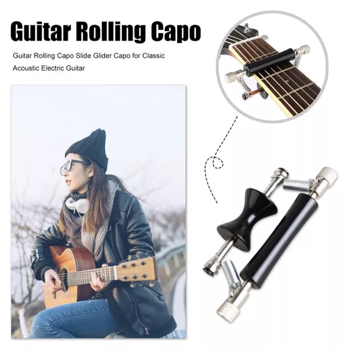 RIXTON Guitar Rolling Capo Portable Guitar Capo Easy Sliding Up and ...