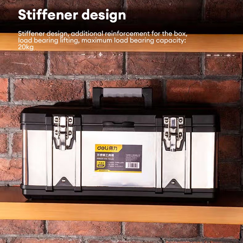 Deli Tool Stroage Box 13-18inch Multi-layer Stainless Portable Heavy ...