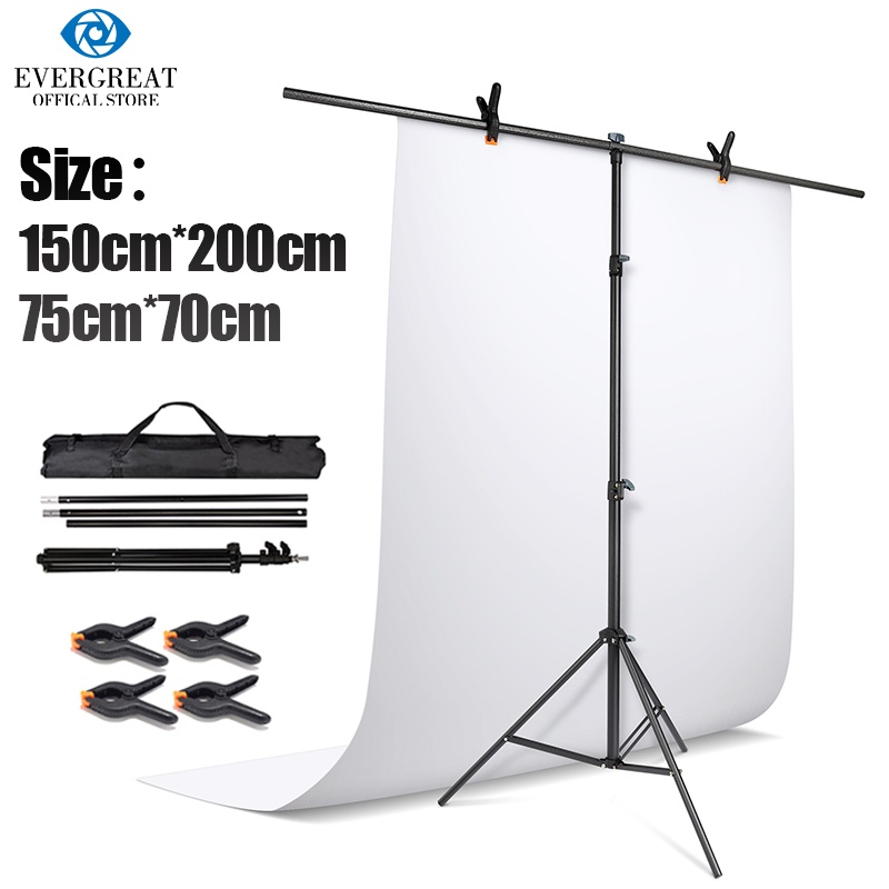 T Shape Backdrop Stand 1.5 x 2 m/5ft x 6.5ft Portable Photo Background ...