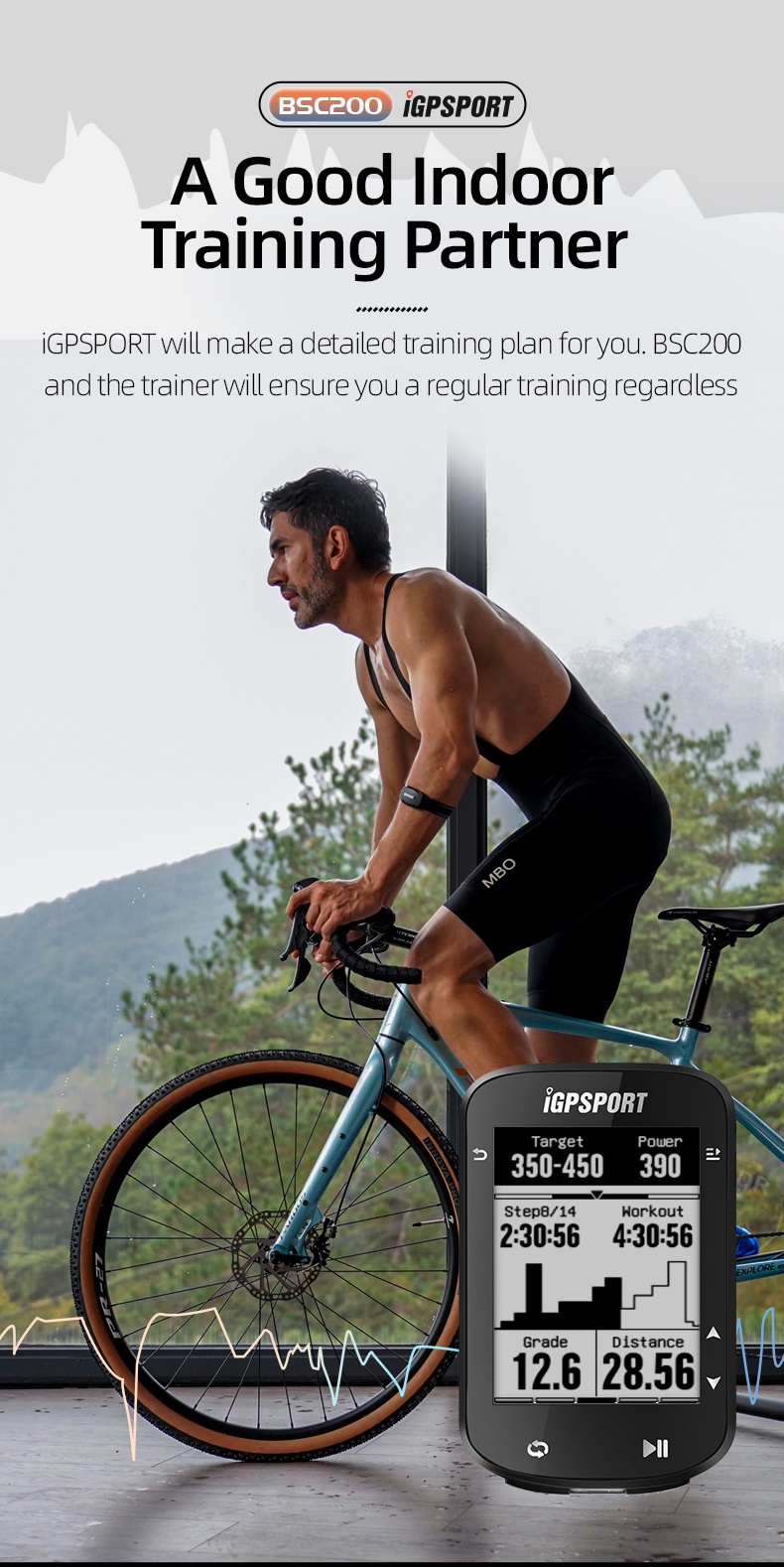 IGPSPORT BSC200 Speedometer Bike wireless water proof IPX7 Rechargeable ...