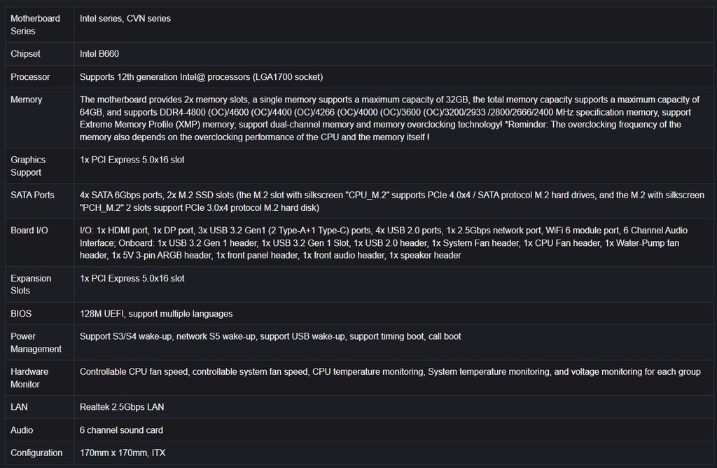 Colorful CVN B660I GAMING FROZEN V20 Motherboard - Intel B660 (LGA1700 ...