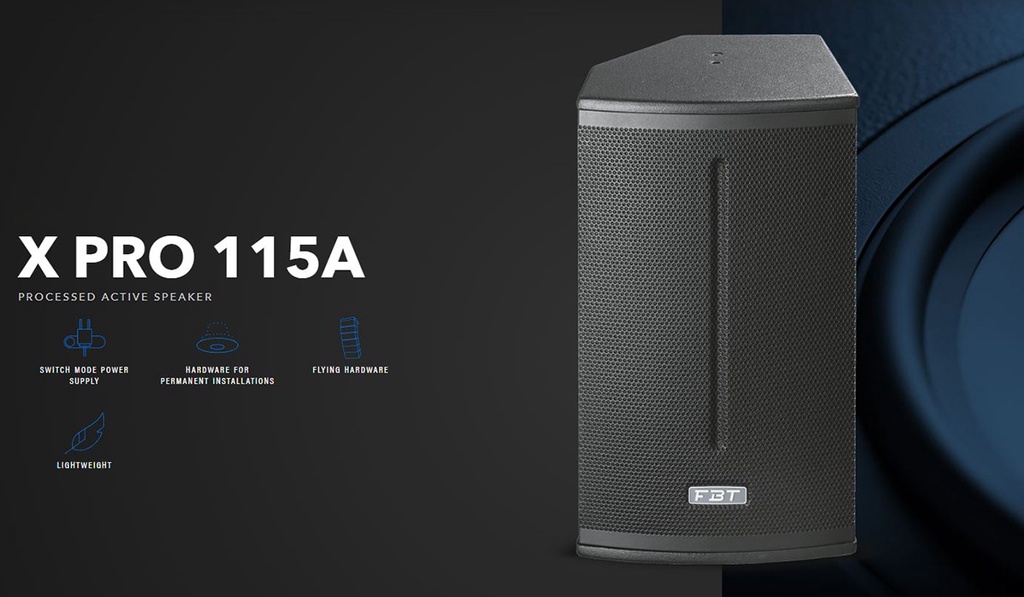 Fbt - X-Pro 115a 15" 1200/300w 2-Way Rotatable Active Speaker With Built-In 3 Channel Mixer ...