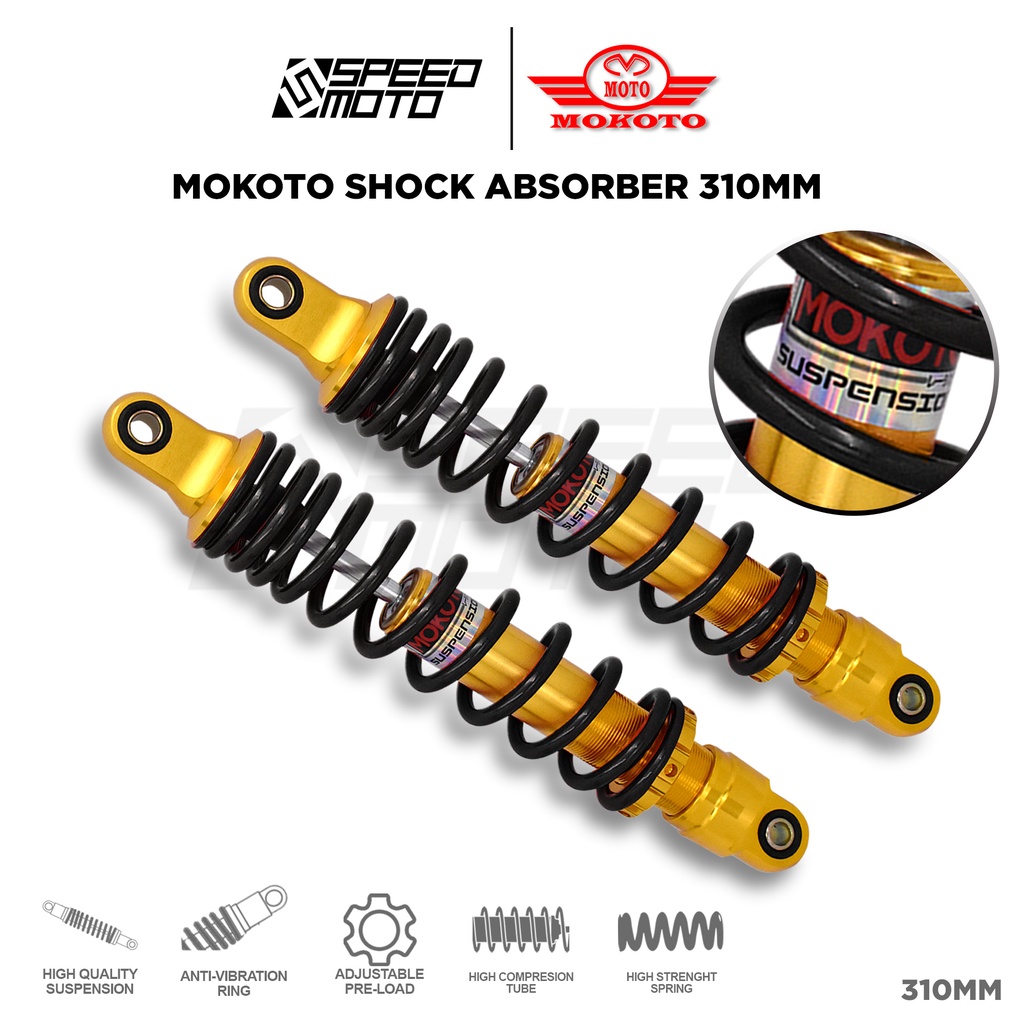 MOKOTO DUAL REAR SHOCK ABSORBER 310/340MM FOR XRM/WAVE/SMASH/SHOGUN ...
