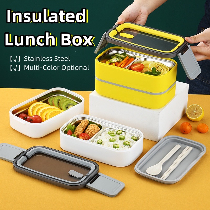 Stainless Steel Bento Box Double Layer Lunch Box | Shopee Philippines
