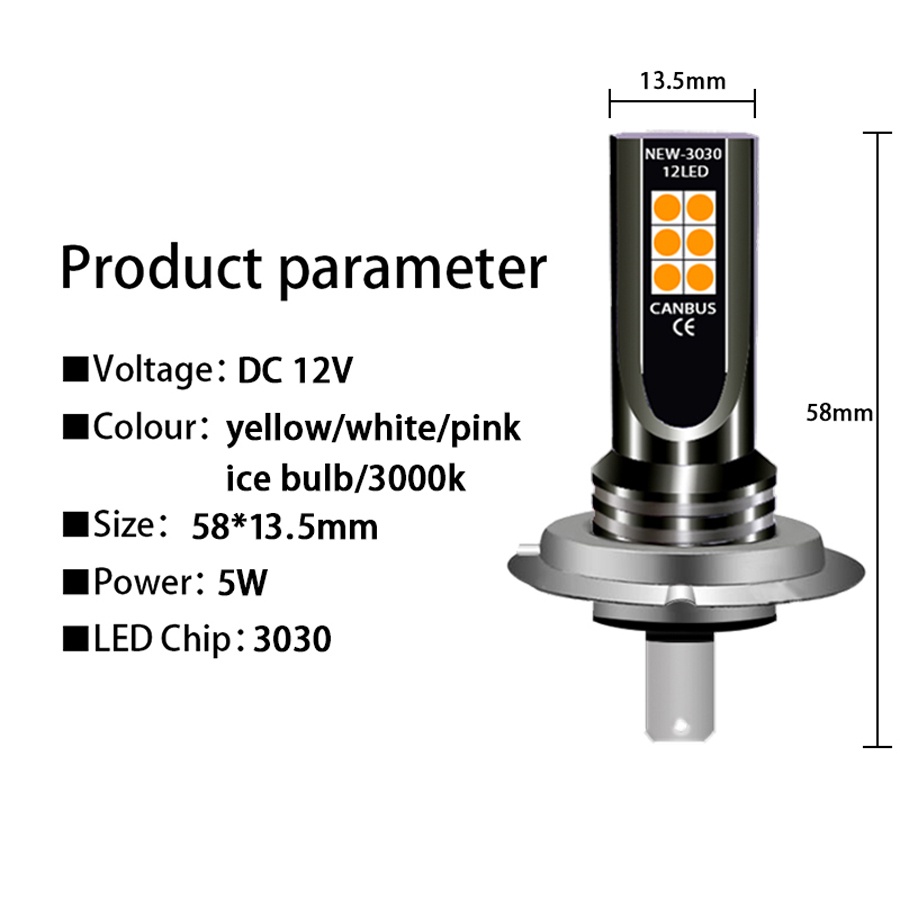 KOMES 2PCS LED Car Fog Light H1/H3/H4/H7/H8 H9 H11/9005 HB3/9006 HB4 Car LED Spot Light 2000LM ...