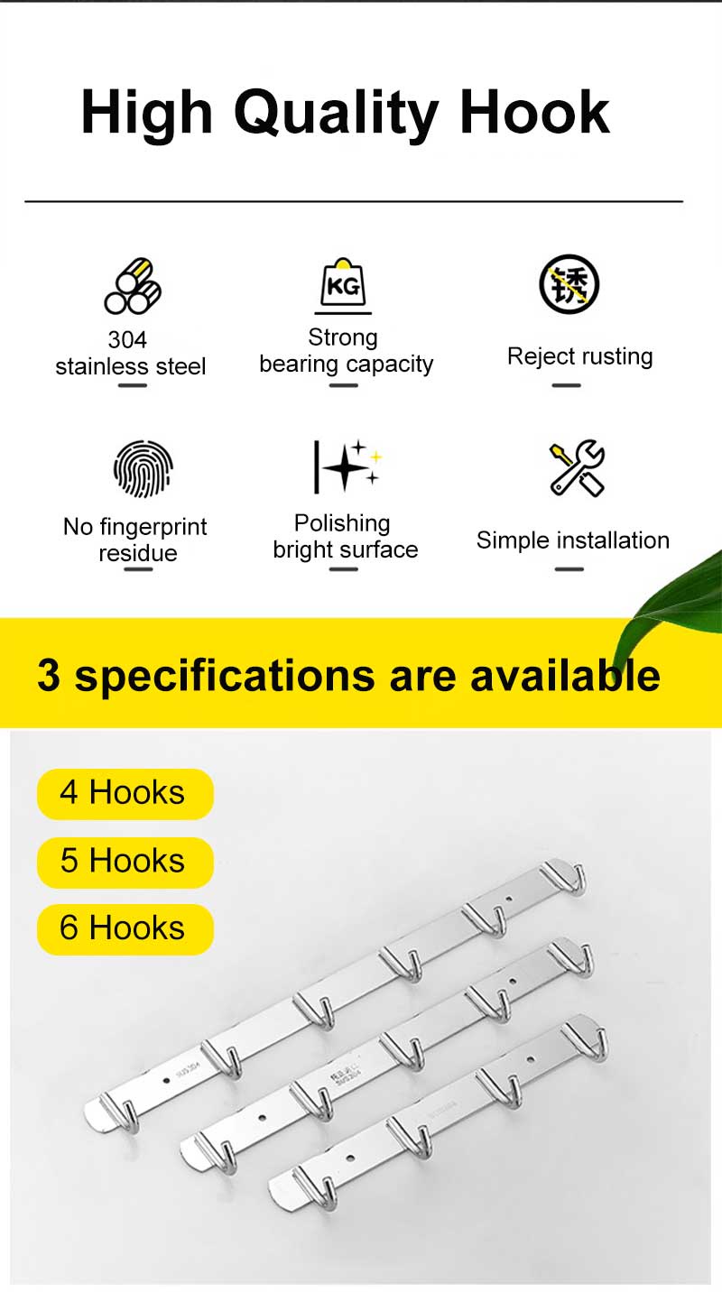 Manuyama Hook punch-free 304 stainless steel strong load-bearing ...