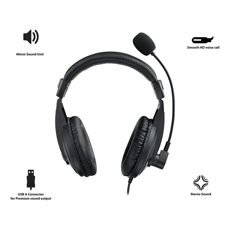 RAPOO H150S USB (12028) W/ NOISE CANCELLING MIC BLACK HEADSET | Shopee ...