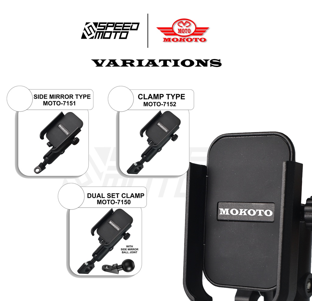 MOKOTO CELLPHONE HOLDER FULL ALLOY UNIVERSAL 360° ROTATABLE MOBILE ...