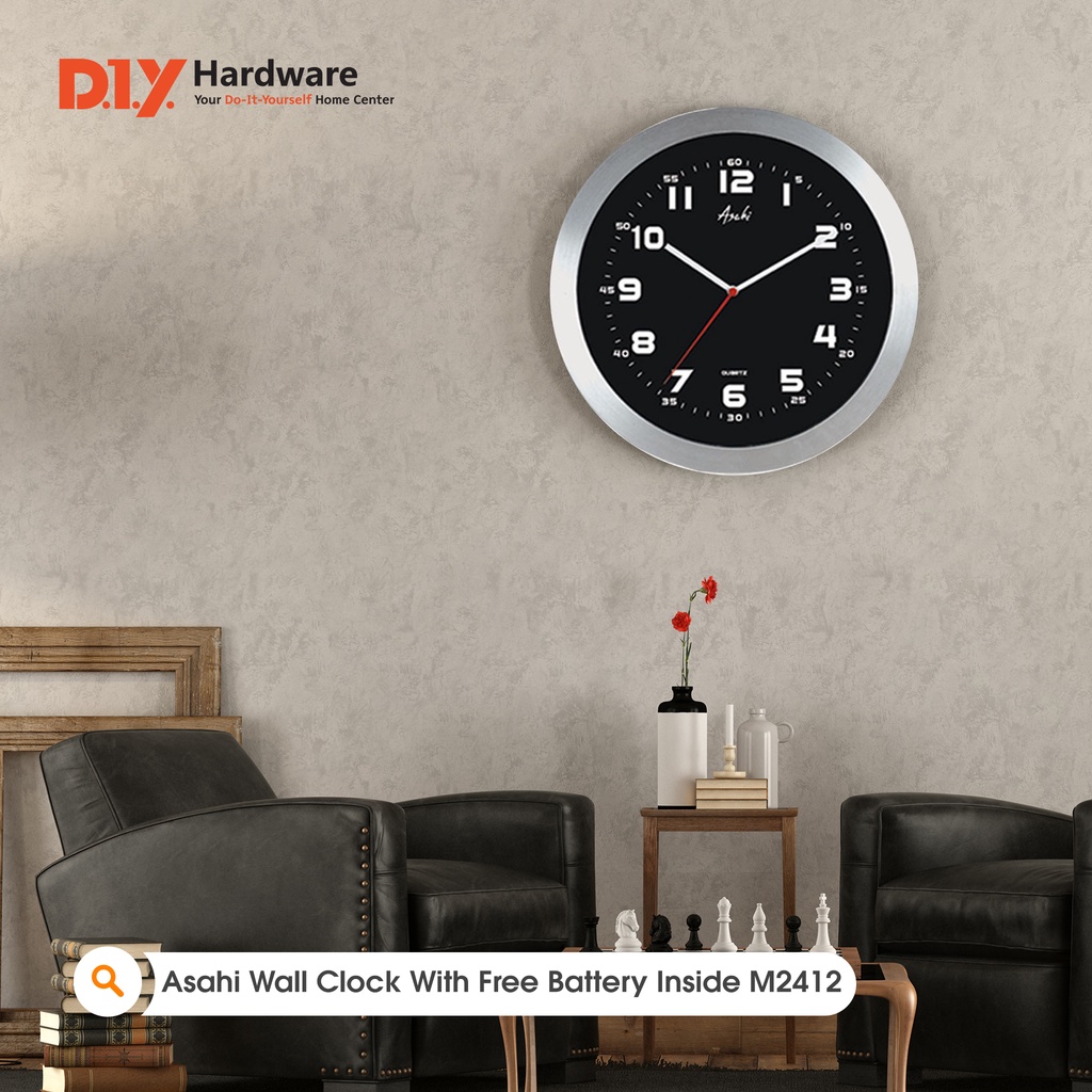 Asahi Wall Clock With Free Battery Inside M2412 | Shopee Philippines