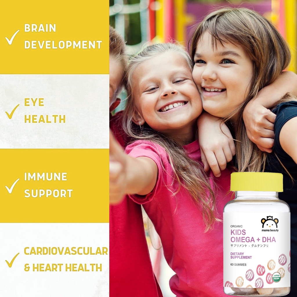 MAMA BEAUTY Kids Gummies OMEGA + DHA, Bone Health, Multivitamin ...